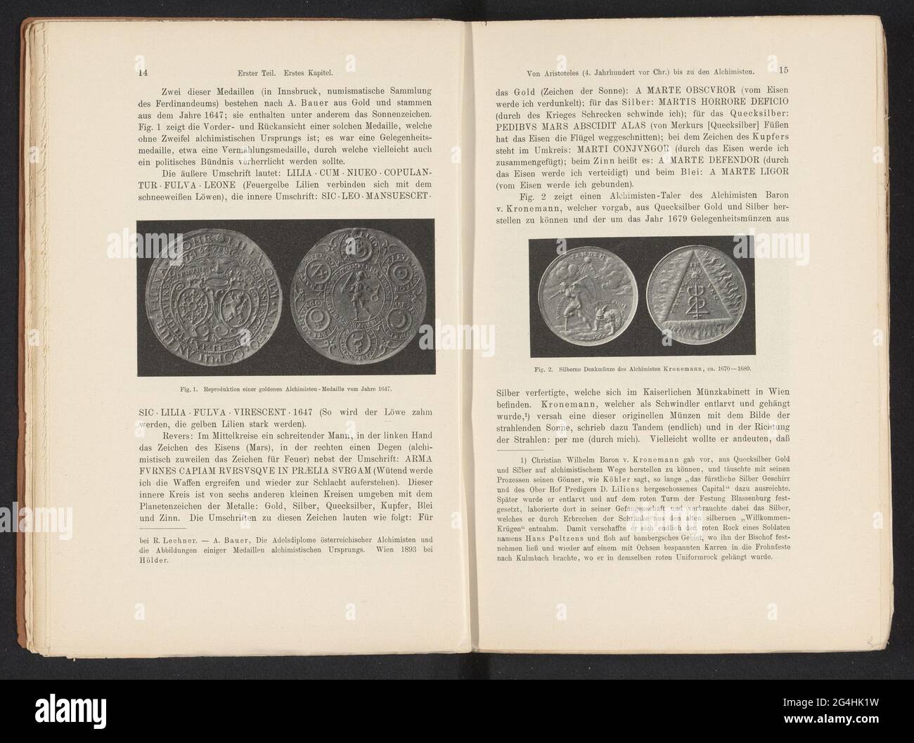 Two Sides of a Golden Alchemist Medal; Reproduction of a golden ...