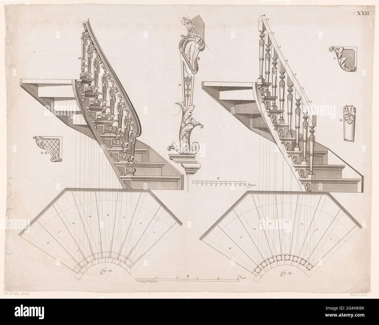 Technical drawings of stairs; Theatrum Machinarum Universal; Or new ...