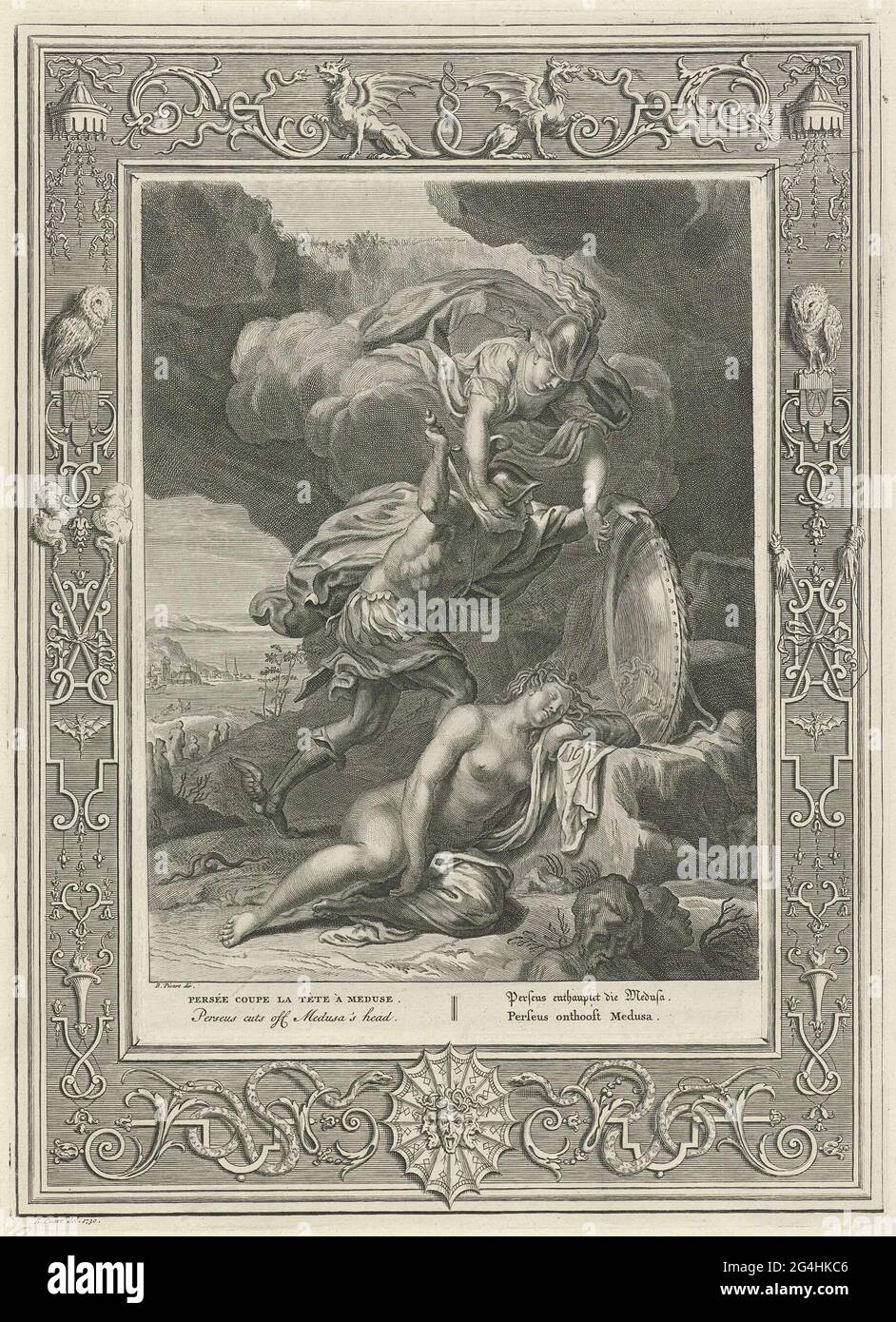 . Perseus is about to beheaded Medusa with his sword. He looks at her ...