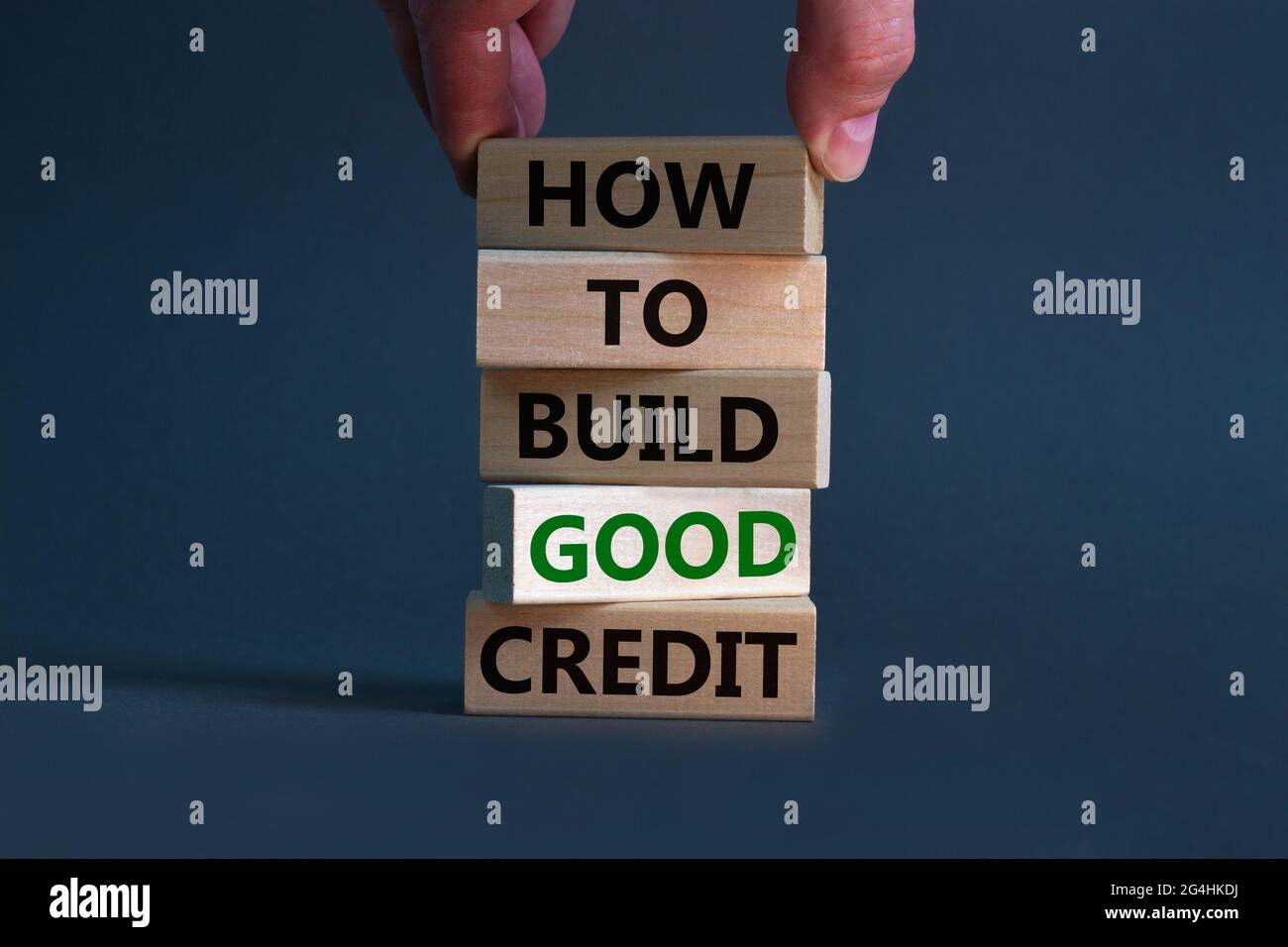Build good credit symbol. Wooden blocks with words 'how to build good ...