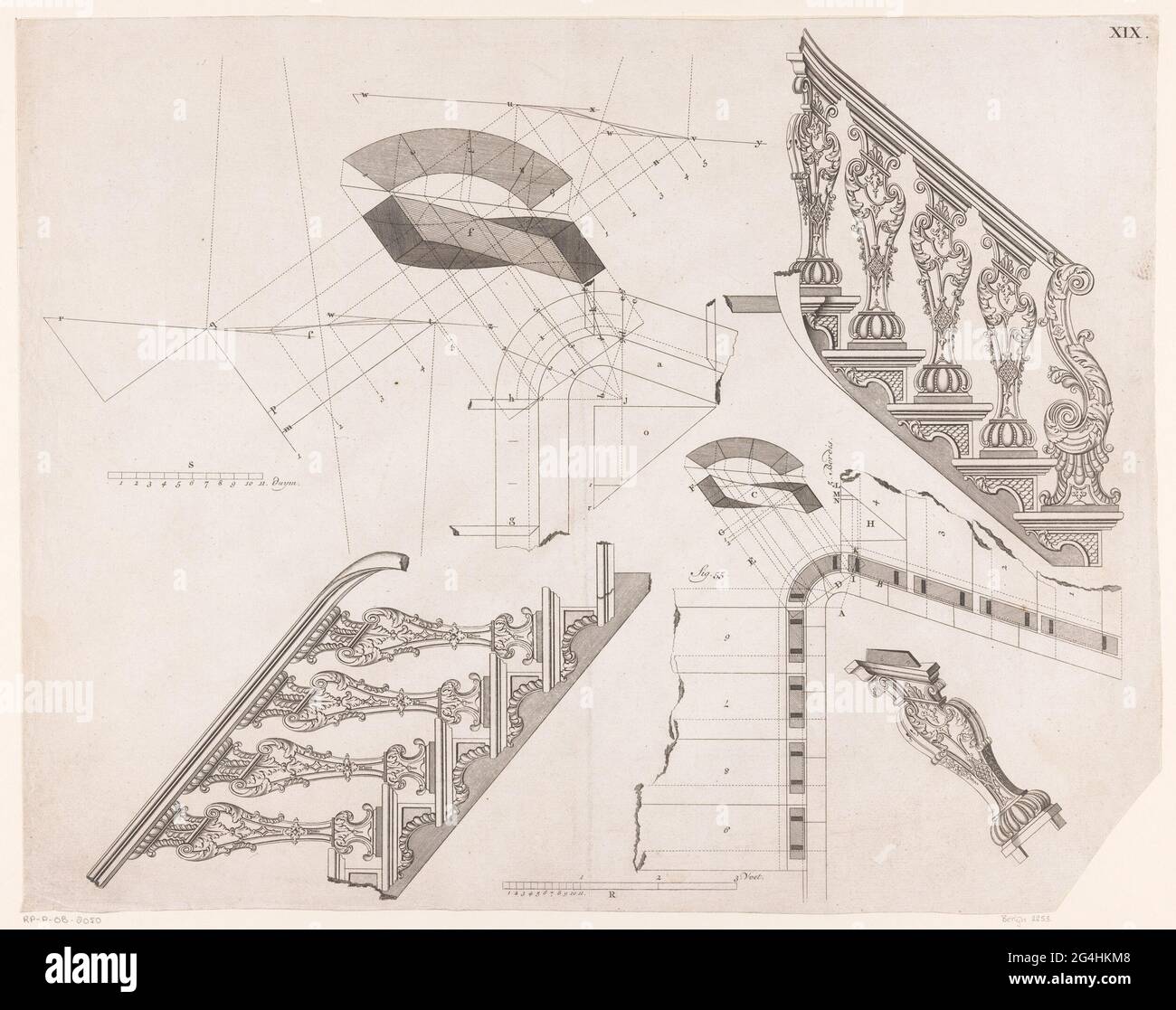 Technical drawings of stairs; Theatrum Machinarum Universal; Or new ...