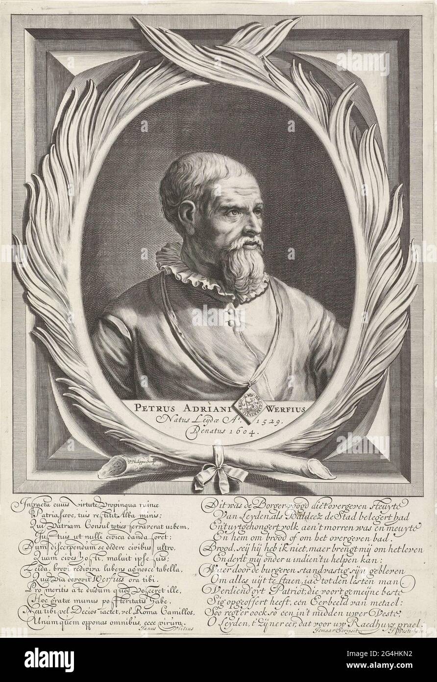 . Portrait of Pieter Adriaansz. Van der Werff, mayor of Leiden. To his ...