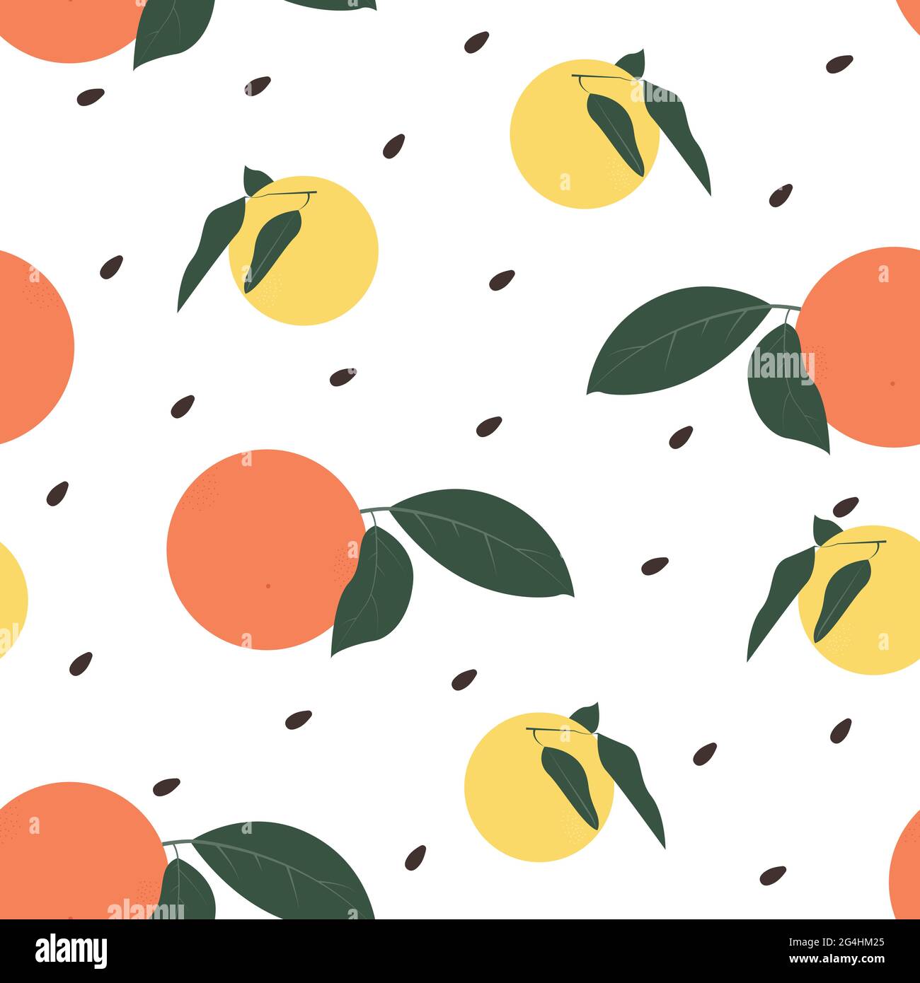 Lemons oranges seamless pattern Stock Vector Images - Alamy