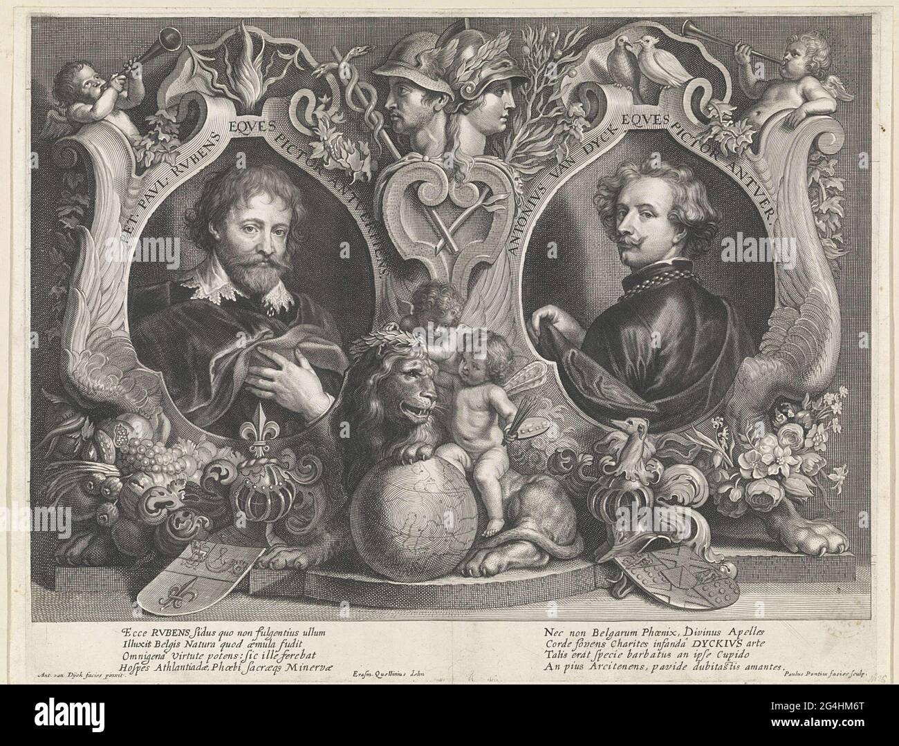 . Allegoric double portrait of the painters Peter Paul Rubens (left ...
