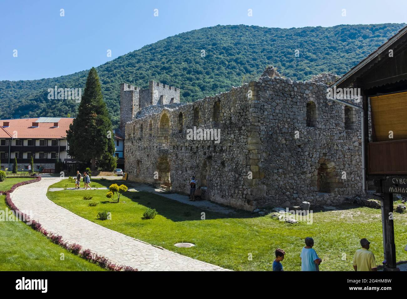 DESPOTOVAC, SERBIA - AUGUST 11, 2019: Medieval buildings at Manasija ...
