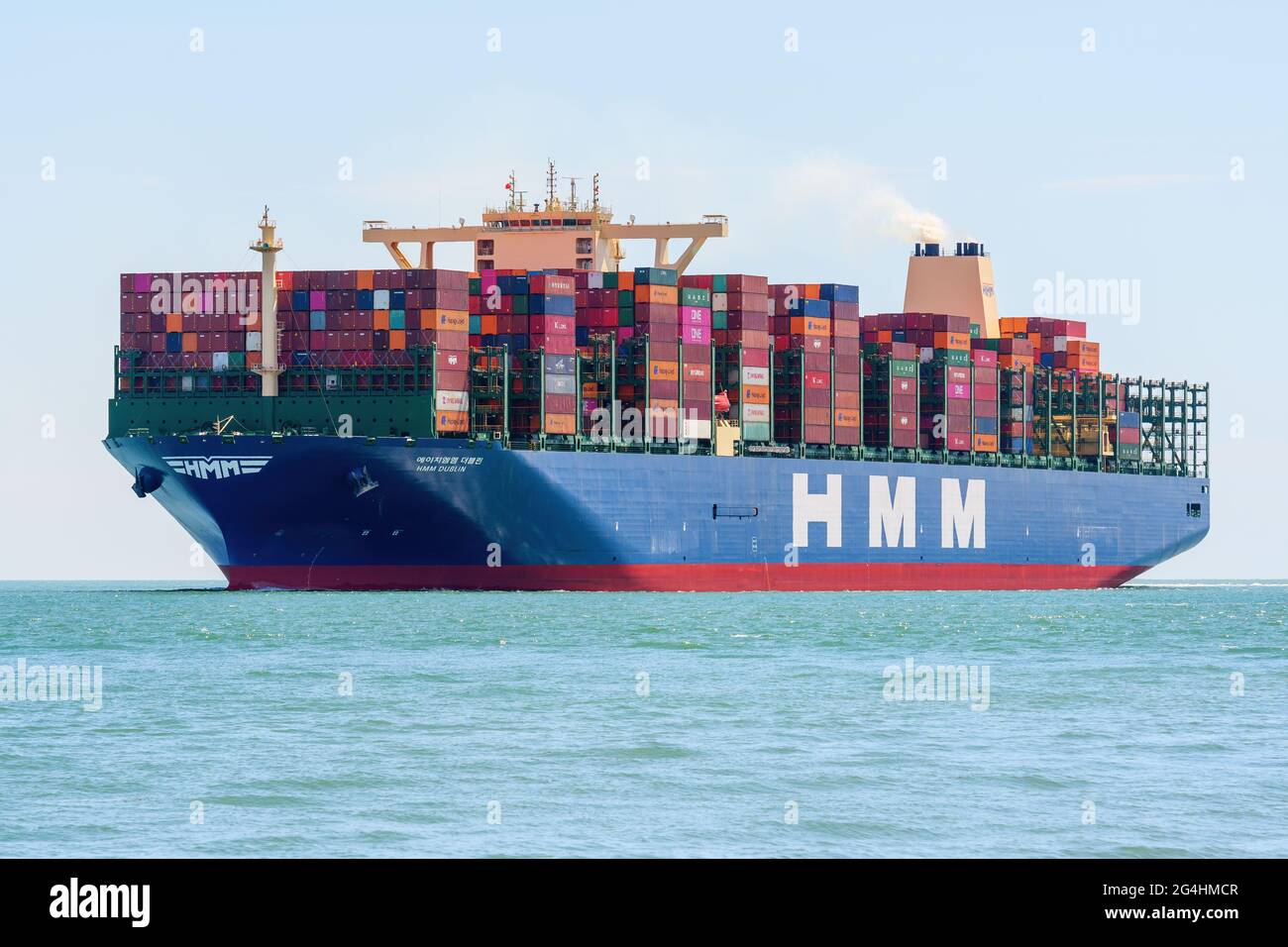 The South Korean Ultra Large container ship HMM Dublin is one of the ...