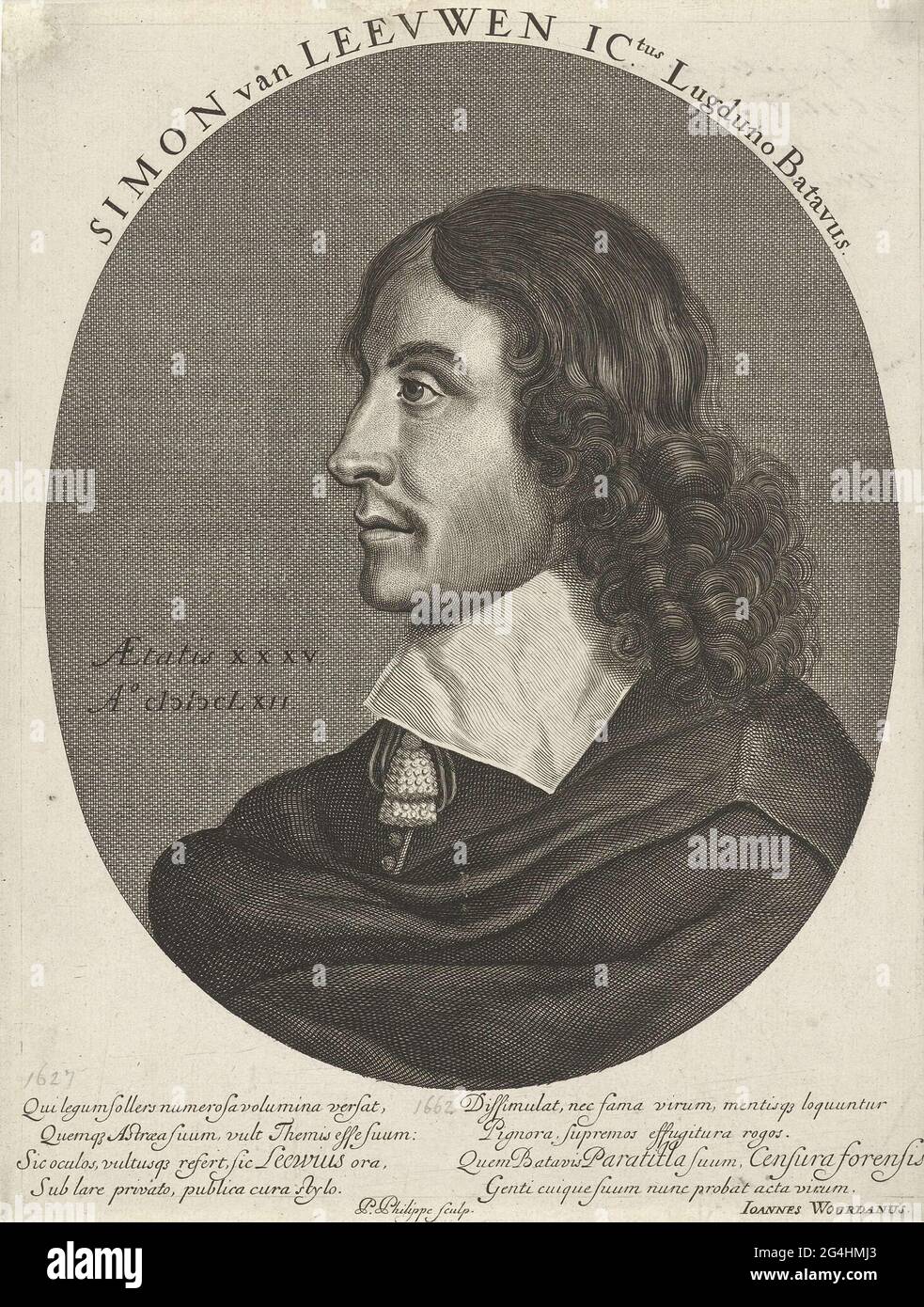 . Portrait of the lawyer Simon van Leeuwen, at the age of 35. He was a ...