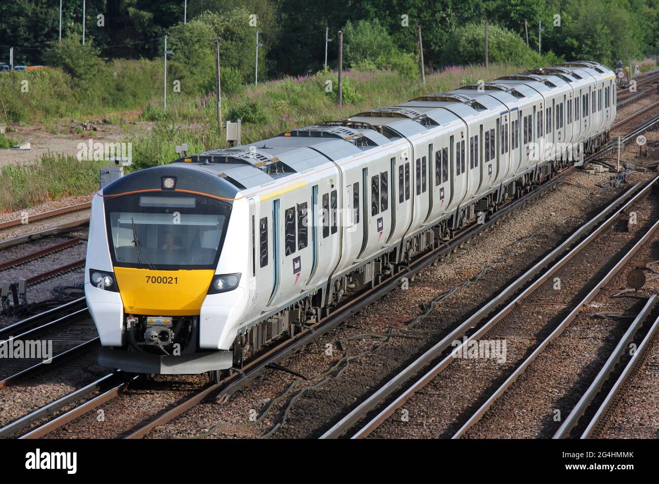A Govia Thameslink Class 700 Desiro City passenger train approaching ...