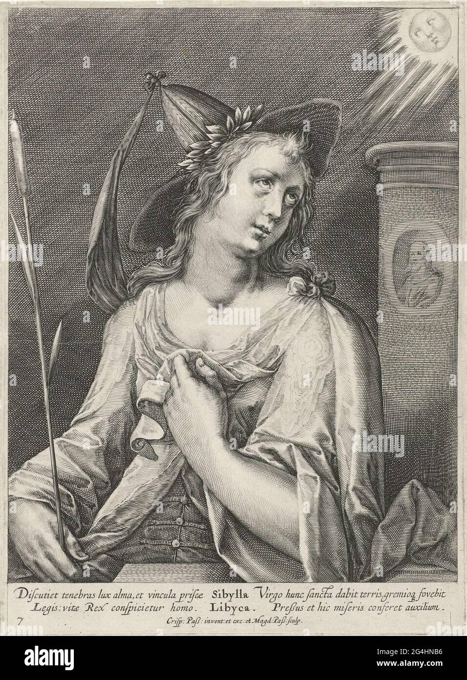 . The Libyan Sibille is sitting in her right hand with a corner. She ...