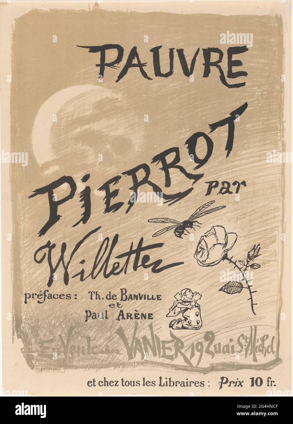 Pauvre Pierrot poster by Adolphe Léon Willette. Pierrot kneeling for a ...