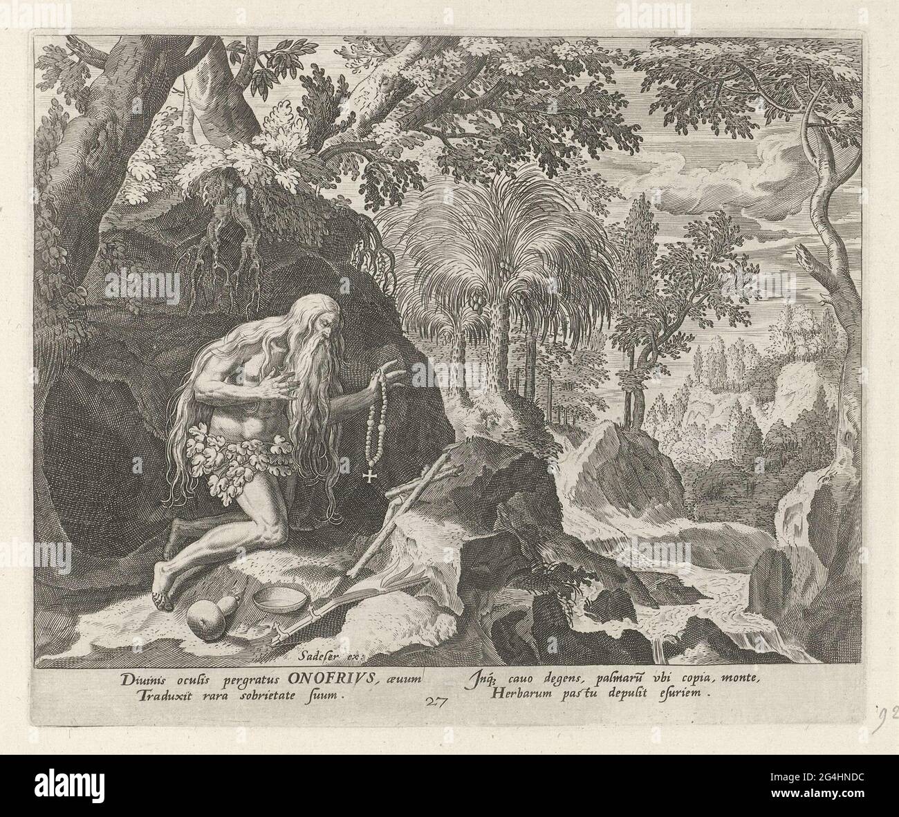 . The H. Onyphrius the Great as a hermit for a cave in the wilderness ...
