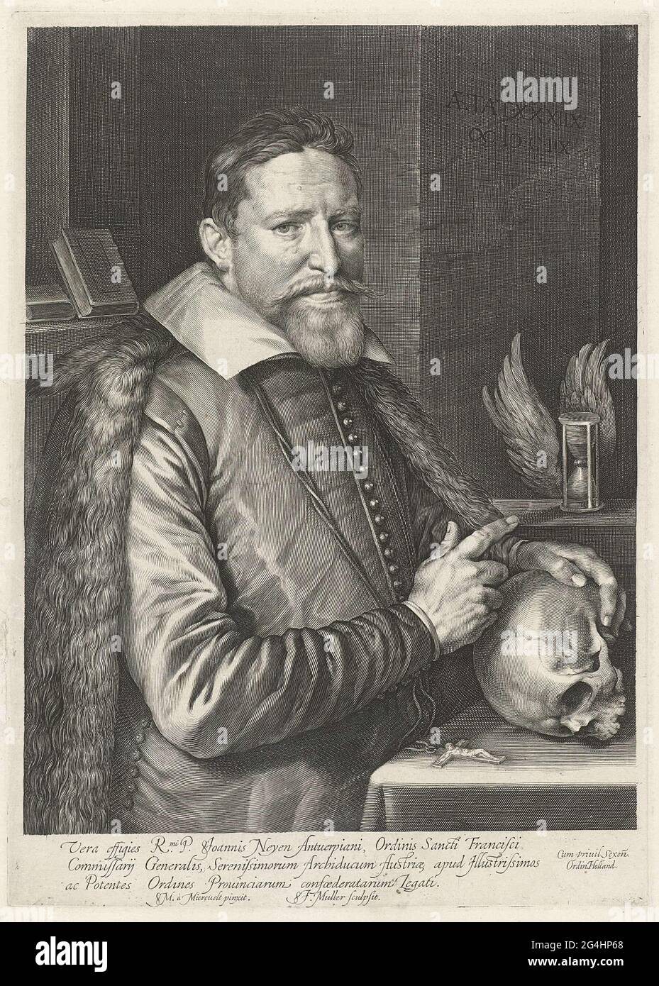. Portrait of Jan Neyen, Minderbroeder and negotiator with the states ...