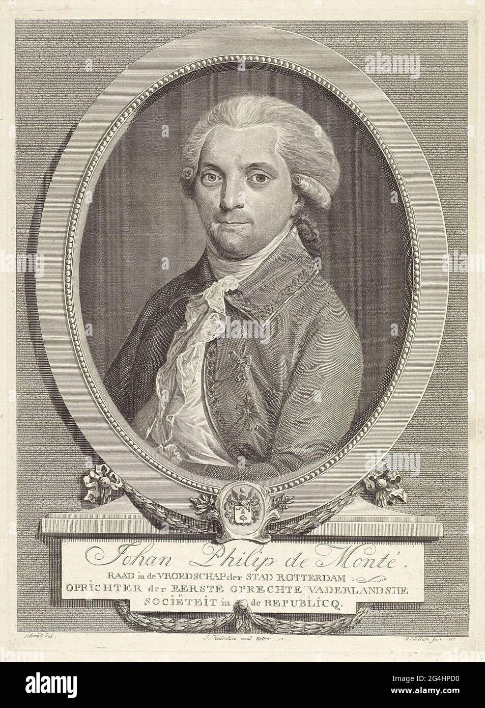 . Portrait of Johan Philip de Monté, old ships in Rotterdam Stock Photo ...