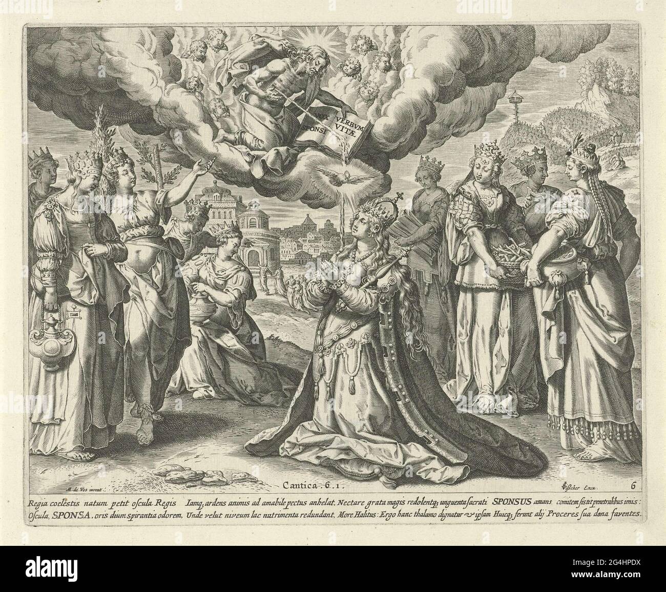 . The bride of Christ (the church), kneeling and watching the ...