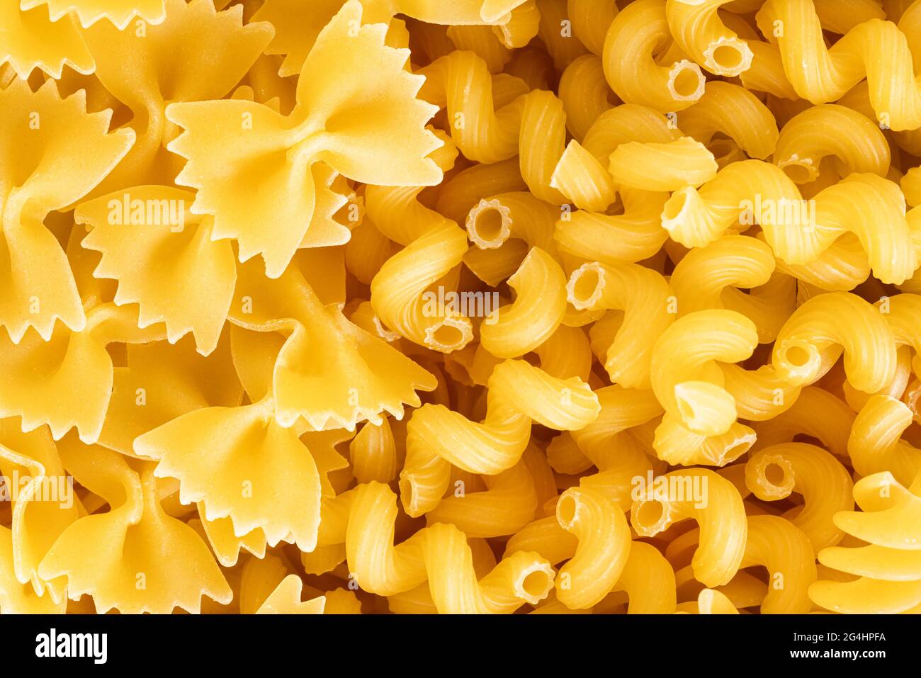 Variety of types and shapes of dried Italian pasta. Italian pasta ...