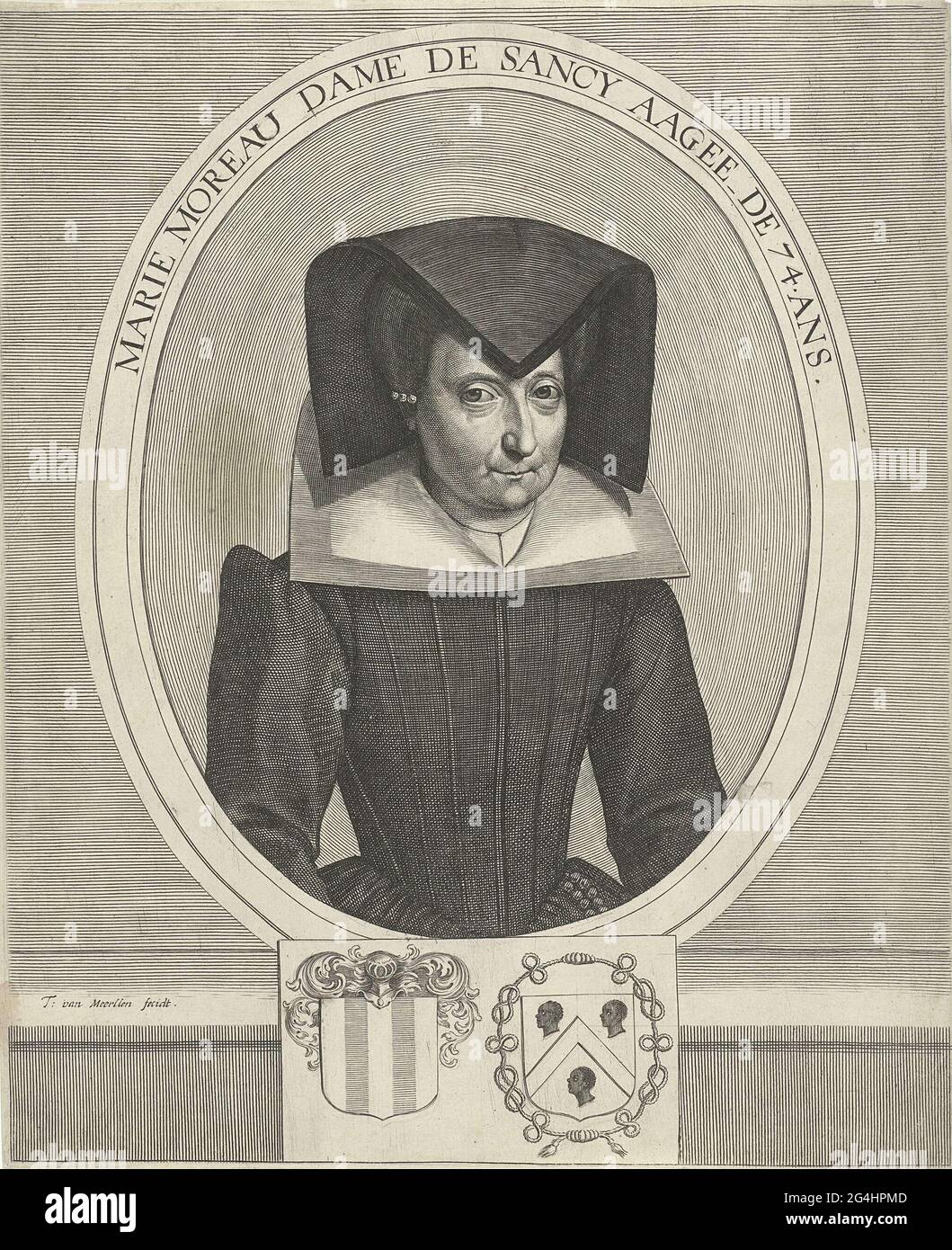 . Portrait of Marie Moreau, Nicolas wife de Harlay de Sancy, at the age ...