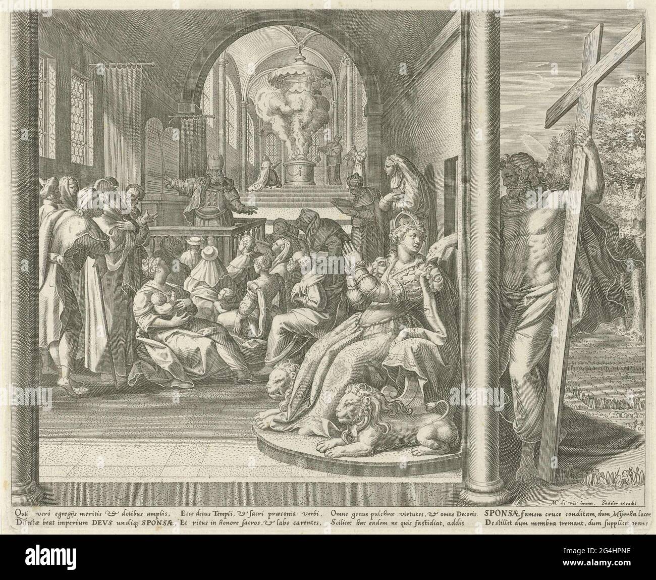 . The bride of Christ (the church) is sitting on a throne in a temple ...