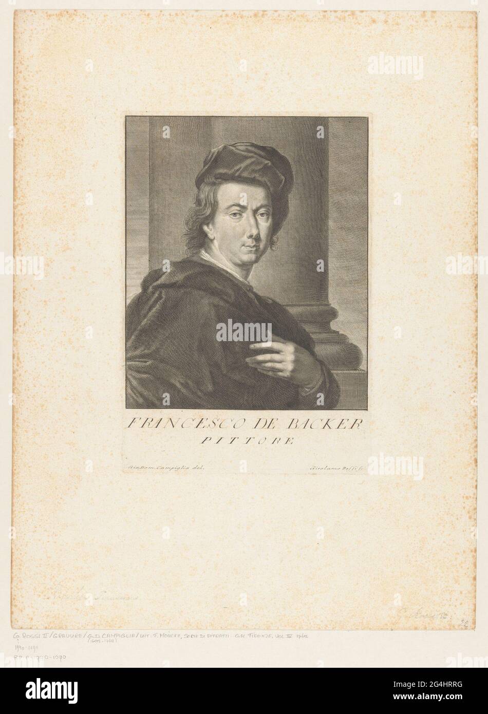 Portrait of painter Johannes Frans de Backer; Portraits of artists ...