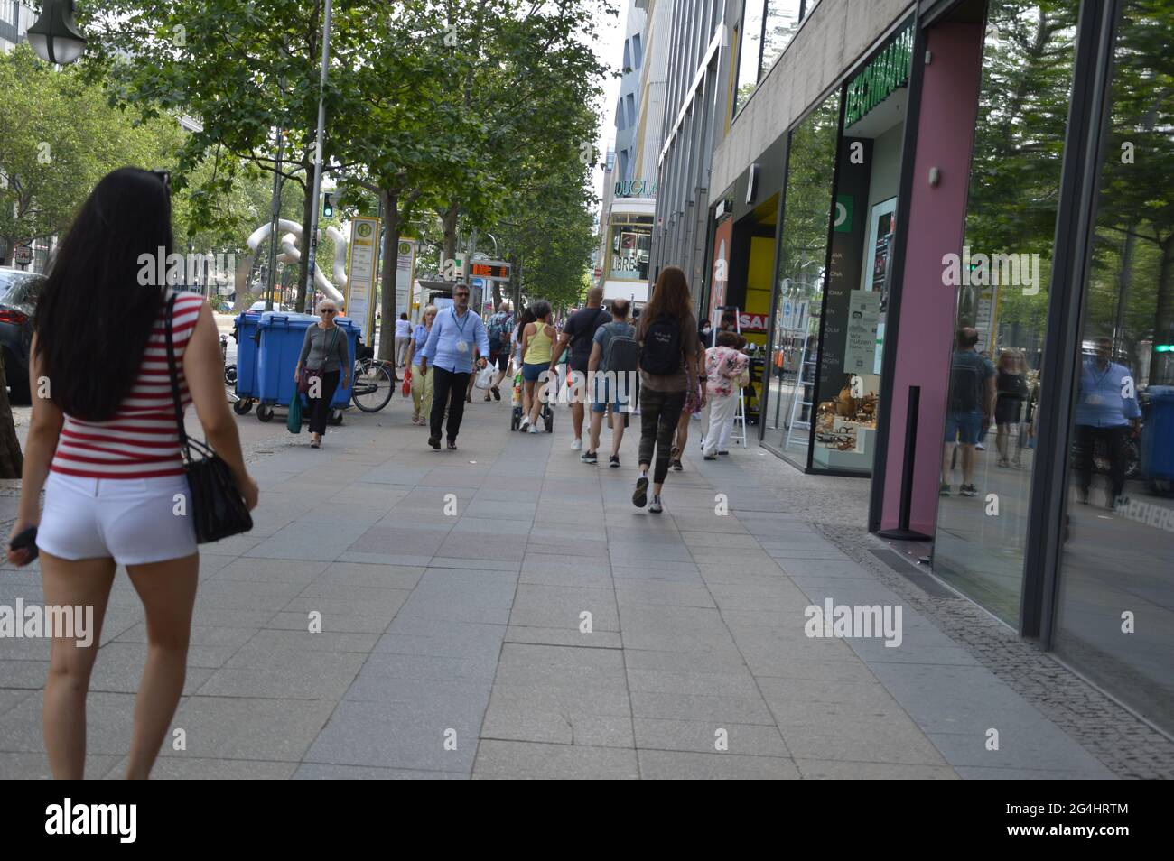 Summer street scene at Tauentzienstrasse in Berlin, Germany - 21st June ...