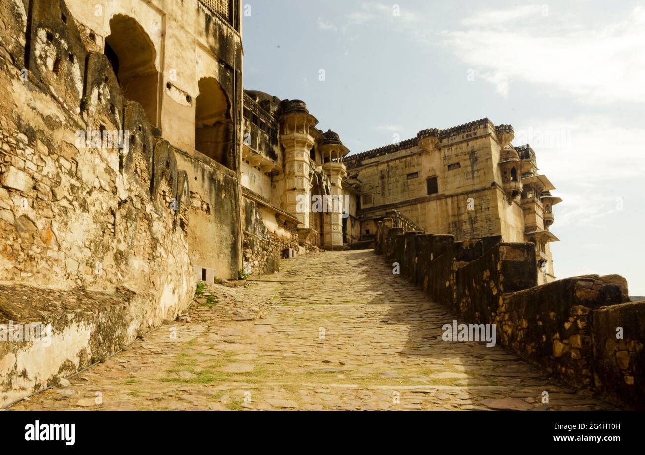 climb to ancient stone city arabic style in turkey in summer Stock ...