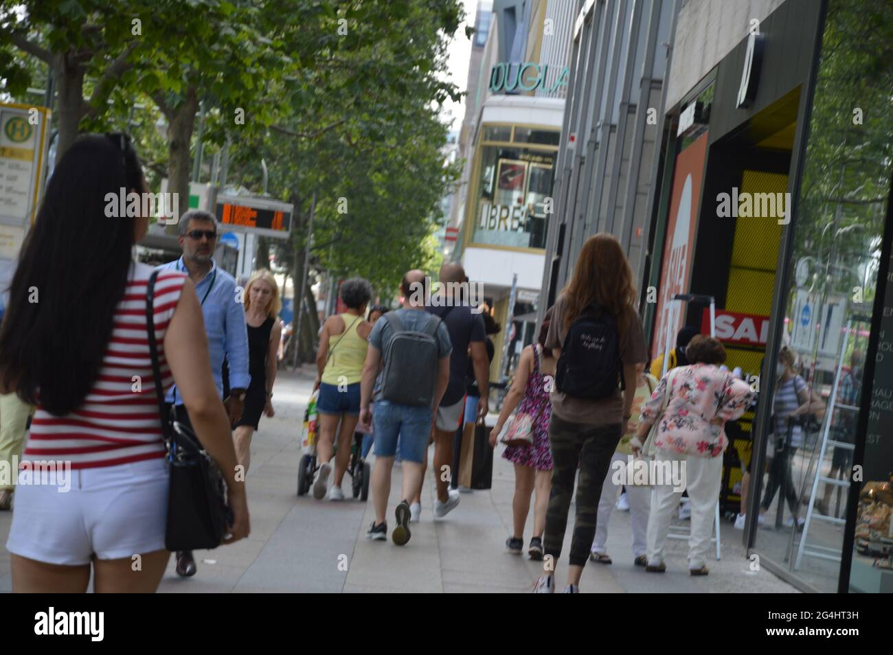 Summer street scene at Tauentzienstrasse in Berlin, Germany - 21st June ...