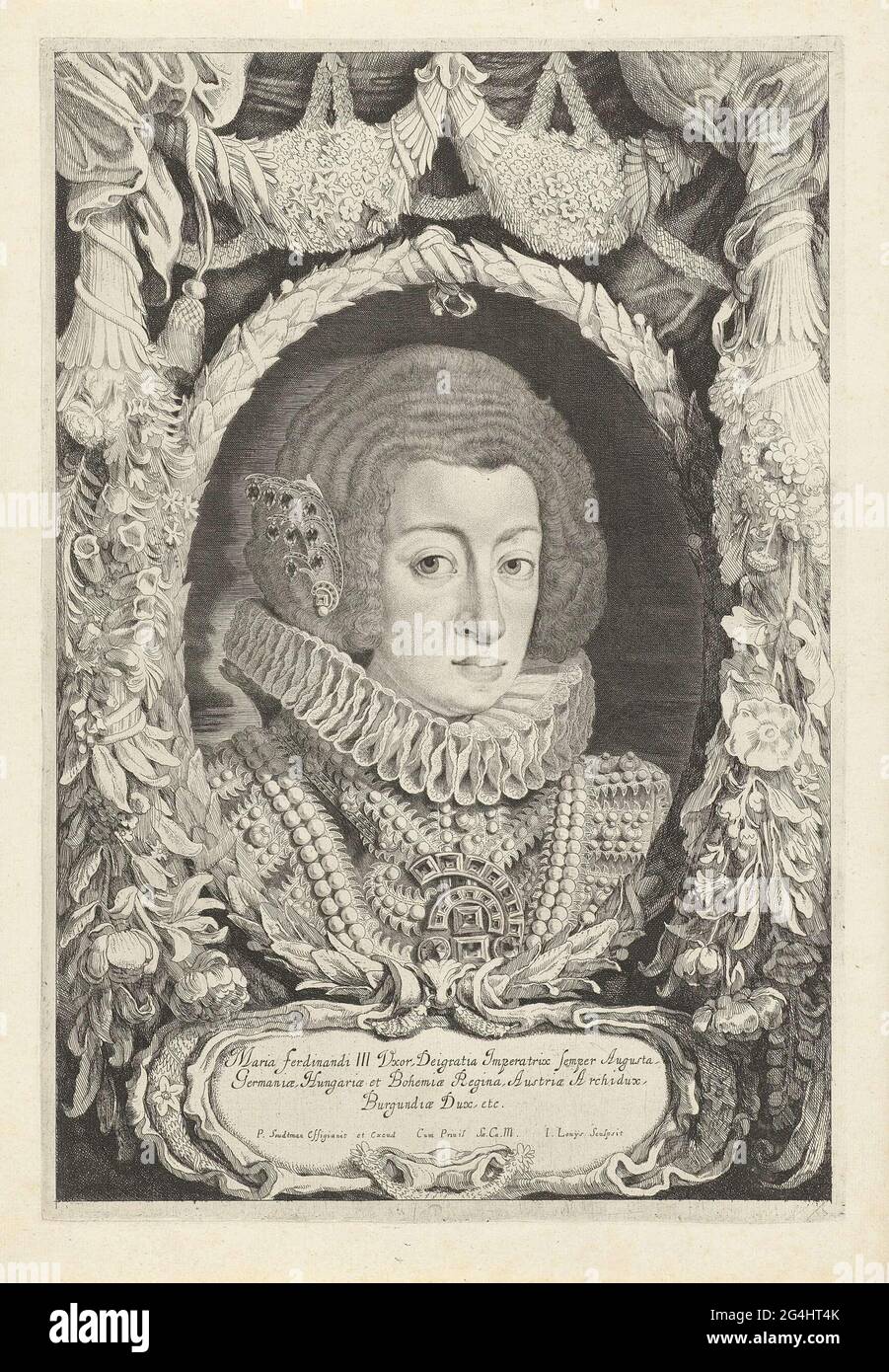 . Portrait of Maria Anna van Spain, wife of the emperor of the Holy ...