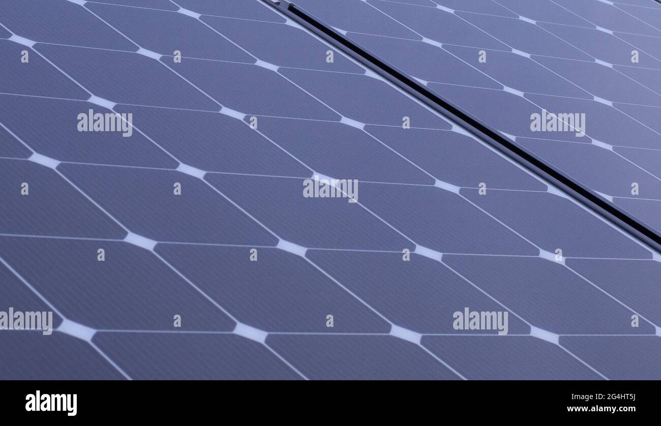 Solar panel cells close up - alternative energy Stock Photo - Alamy