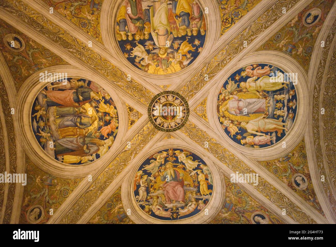 Ceiling fresco in the Raphael Rooms of the Vatican Museums, Vatican City, Rome, Italy Stock ...
