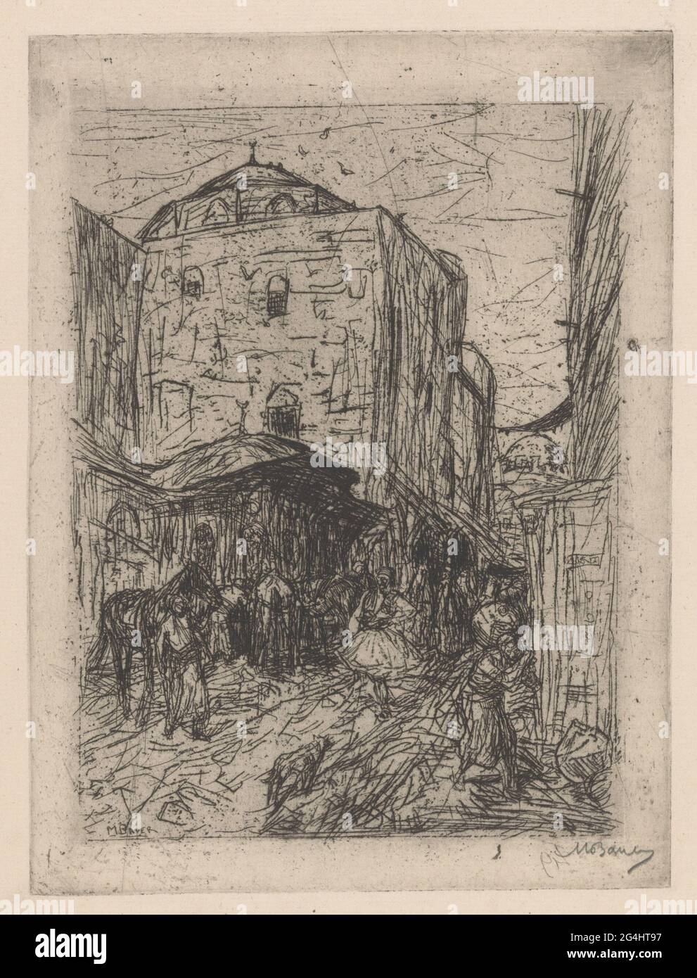 Fountain in Constantinople. A street in Constantinople with different ...