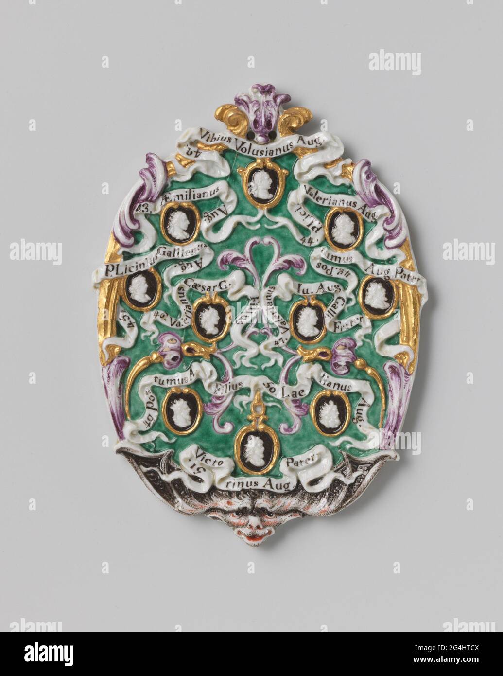 Plate with portrait medallions. Plaques with portrait medallions and ...