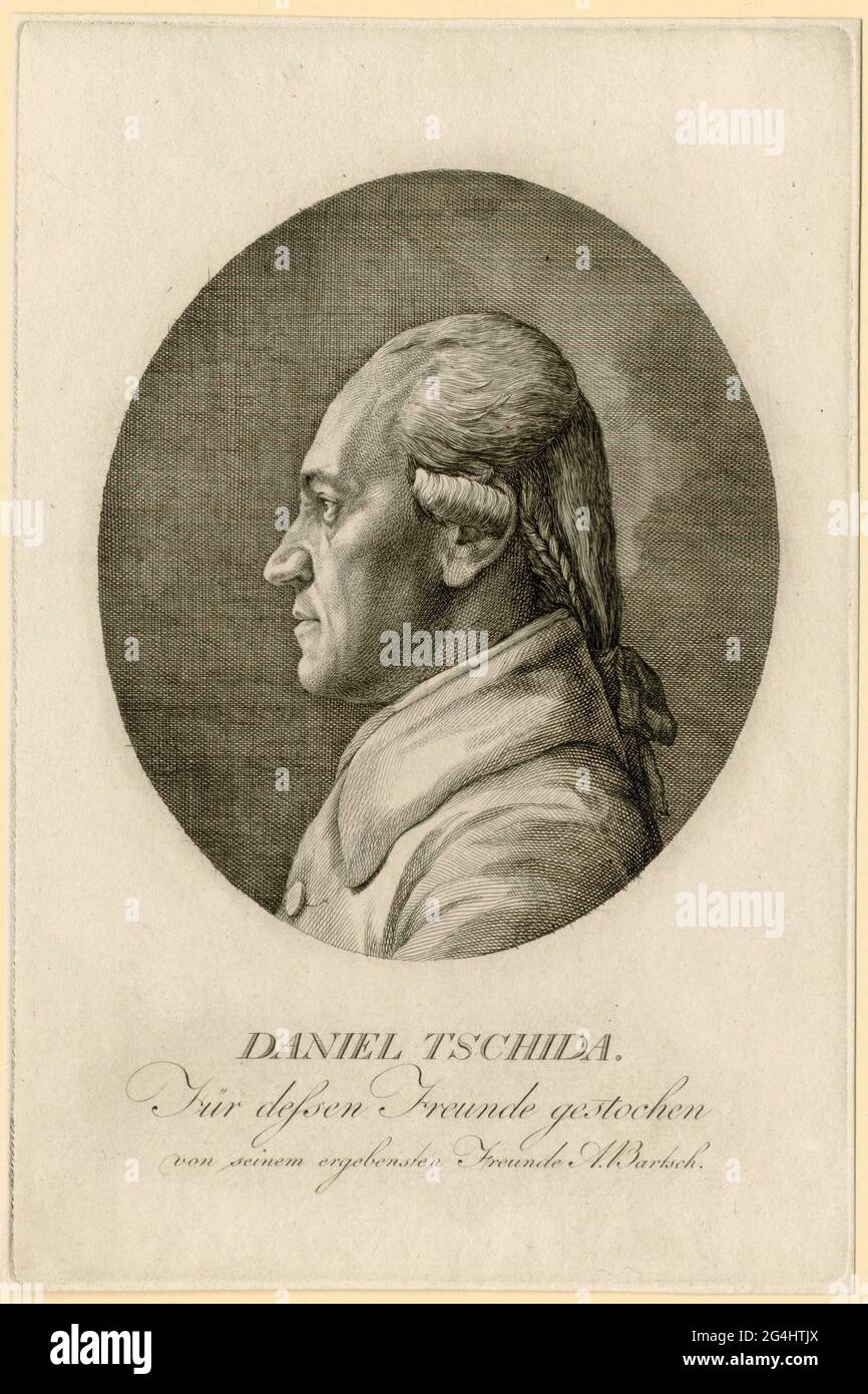 . Portrait of the Viennese merchant Daniel Tschida. Bust to the left ...