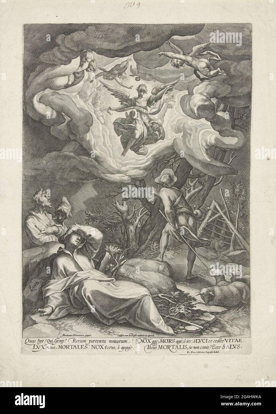 . The announcement of the birth of Christ to the shepherds by the angel ...