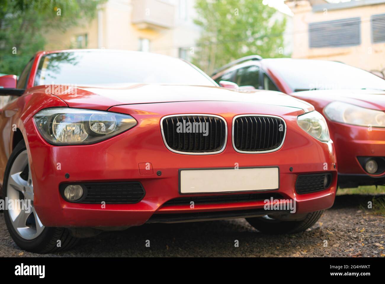 the empty car number plate license, the copy space or mockup design ...