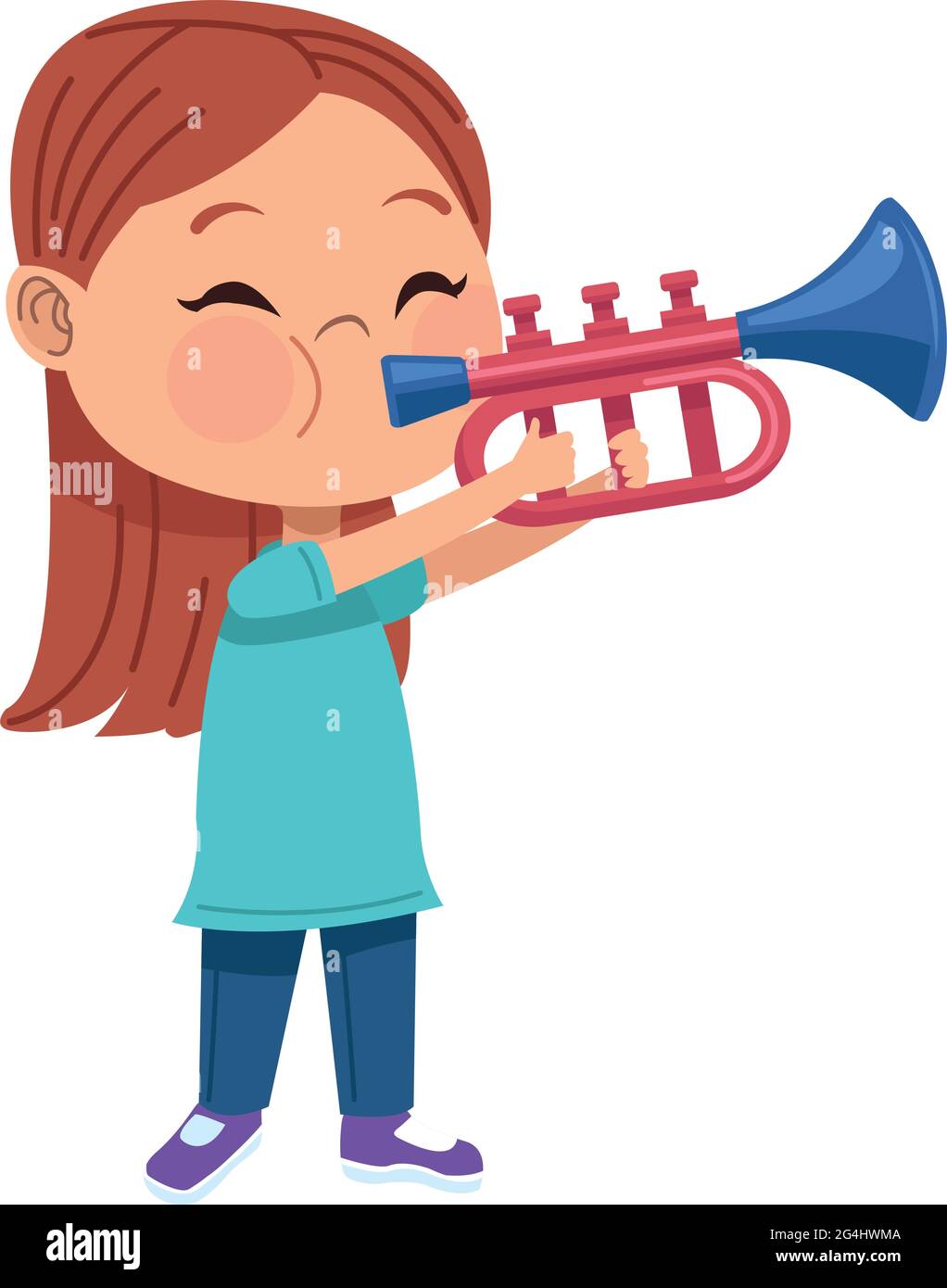 Female playing trumpet Cut Out Stock Images & Pictures - Alamy