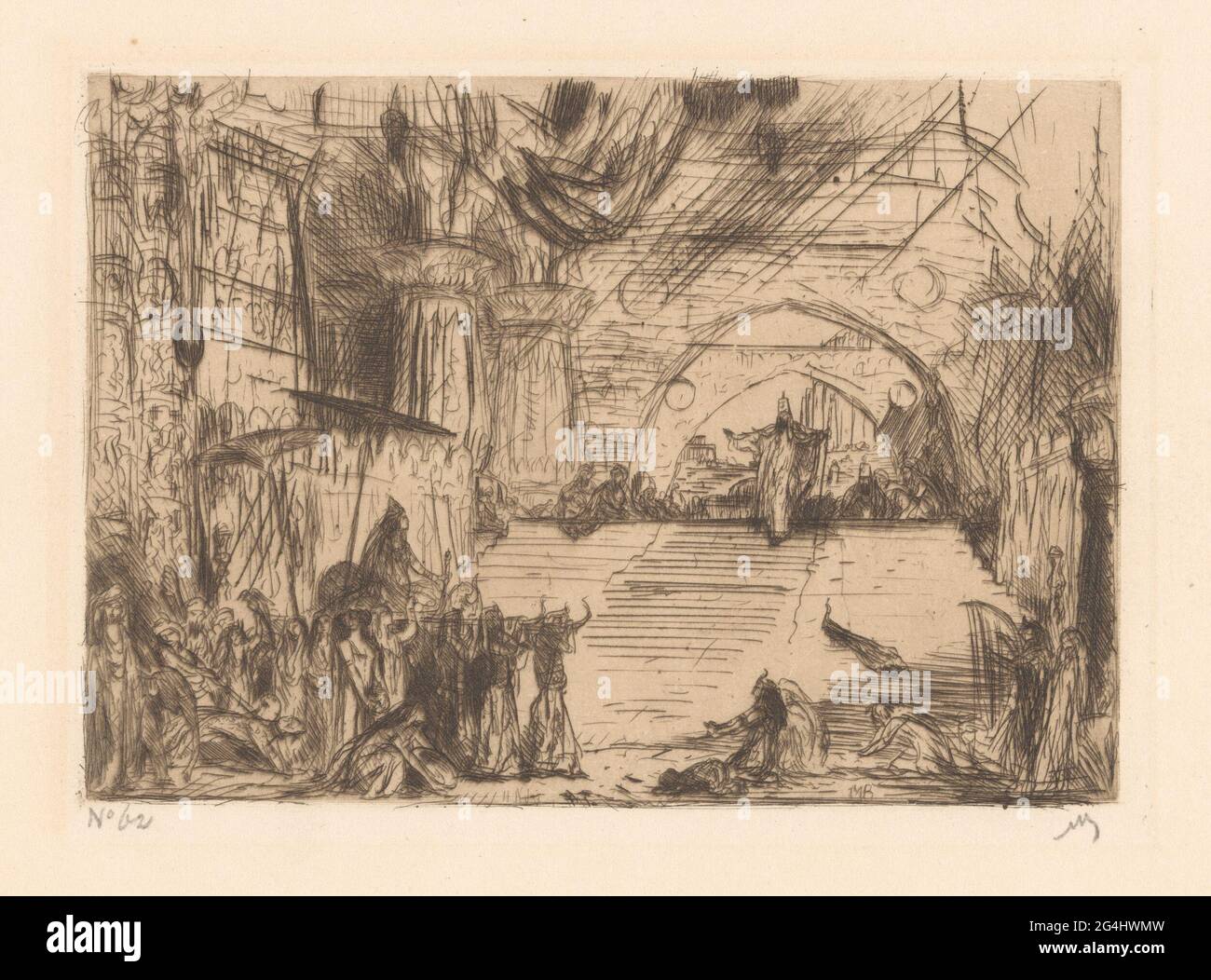 Visit of the Queen of Seba. The Queen of Seba is brought to King ...