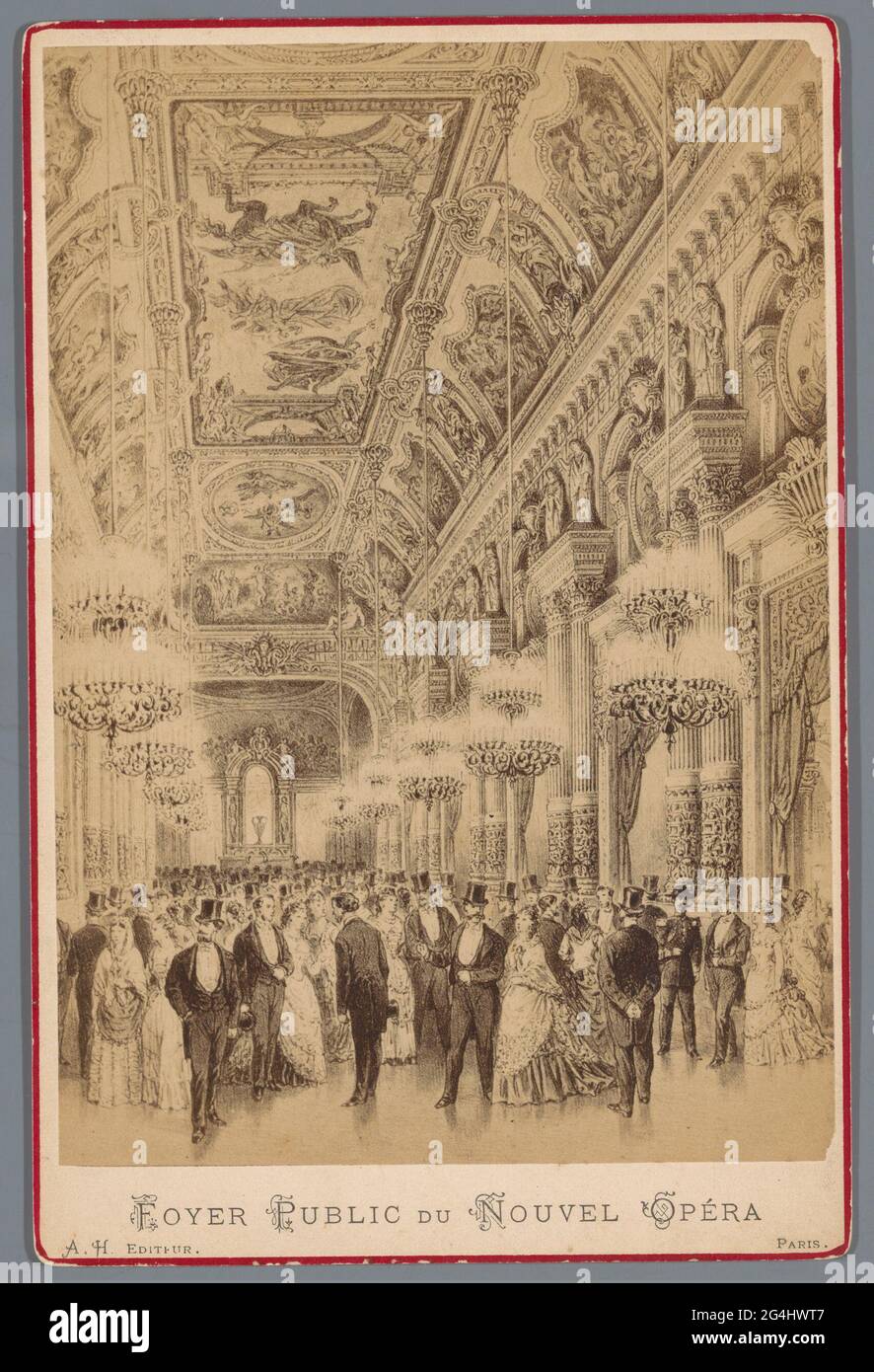 Photo production of a drawing, Representing The Foyer in the Opera ...