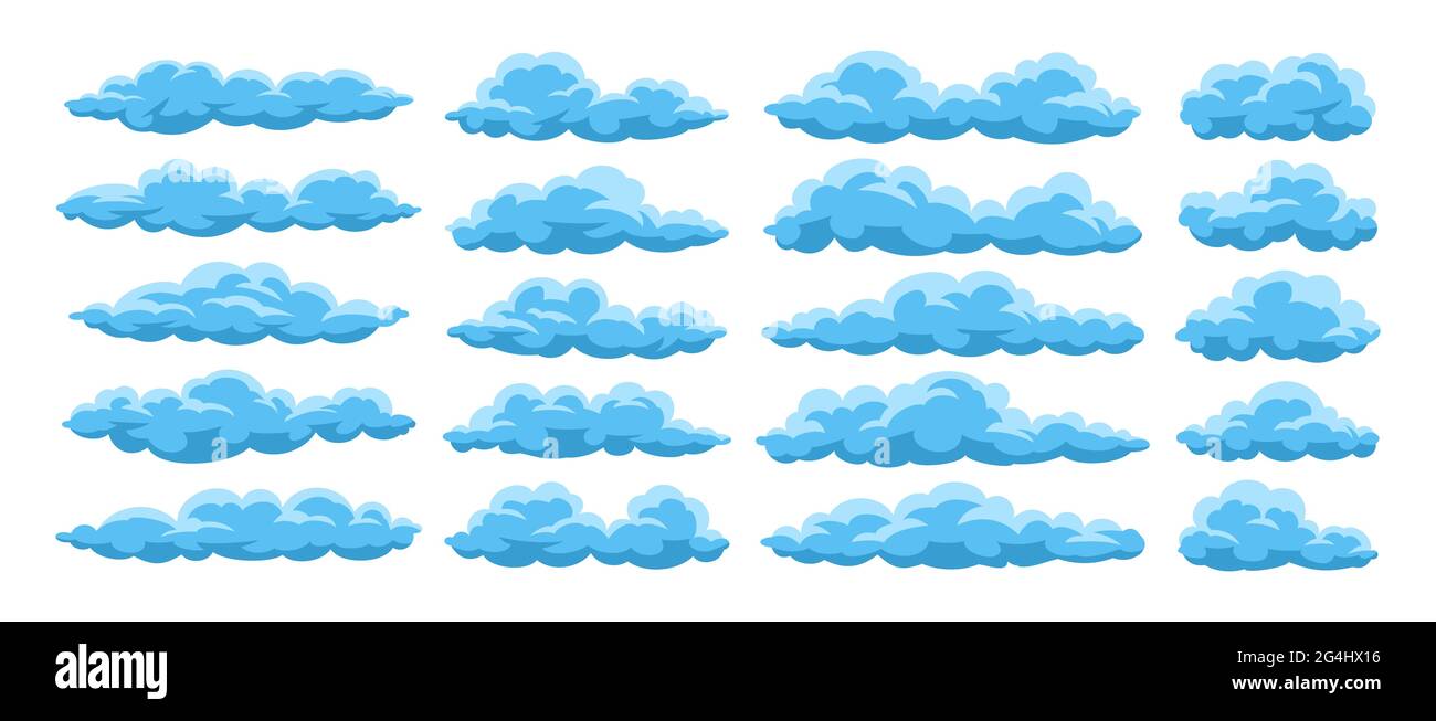 Set white blue clouds Cut Out Stock Images & Pictures - Alamy