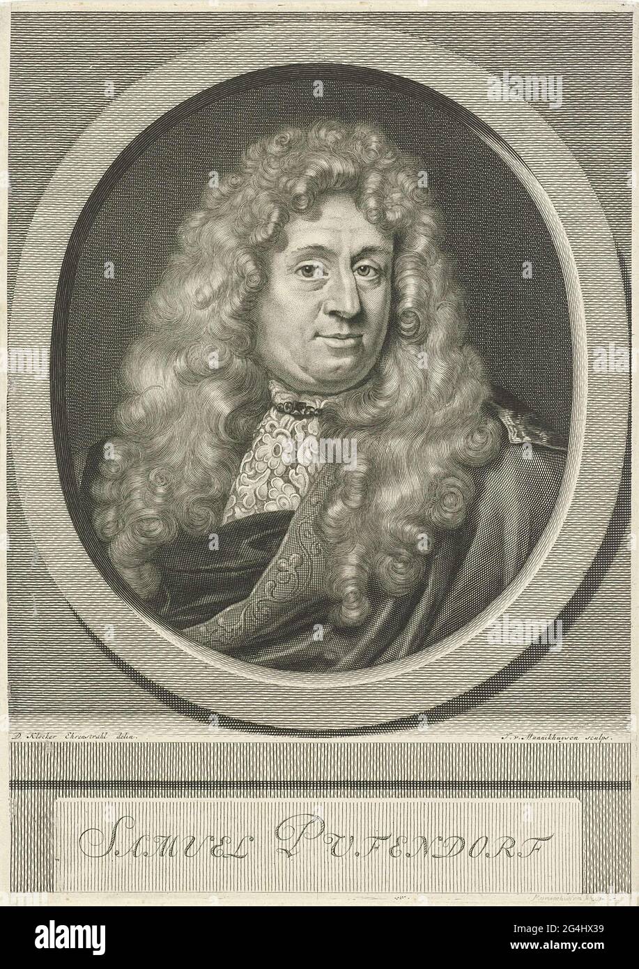 . Portrait of Samuel von Pufendorf, legal philosopher, politics thinker ...