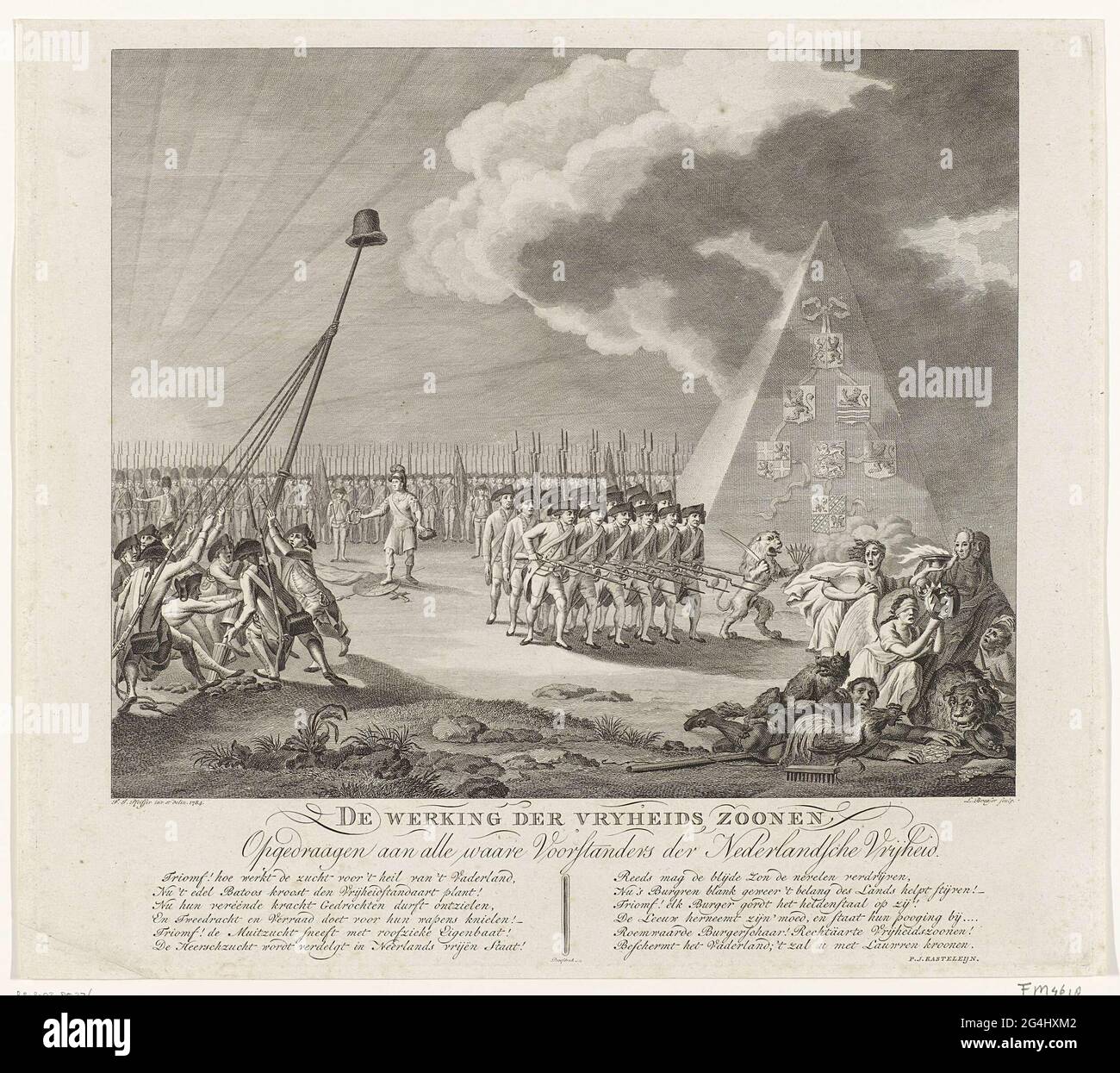 . Allegory on the civil corps that promote freedom in the Netherlands ...