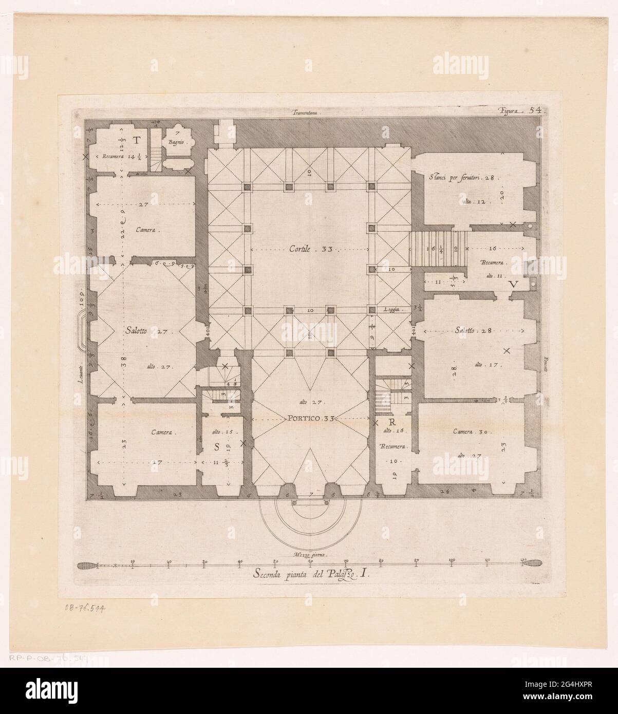 Floor Plan of the Ground Floor of the Palazzo Rostan Ray in Genoa ...