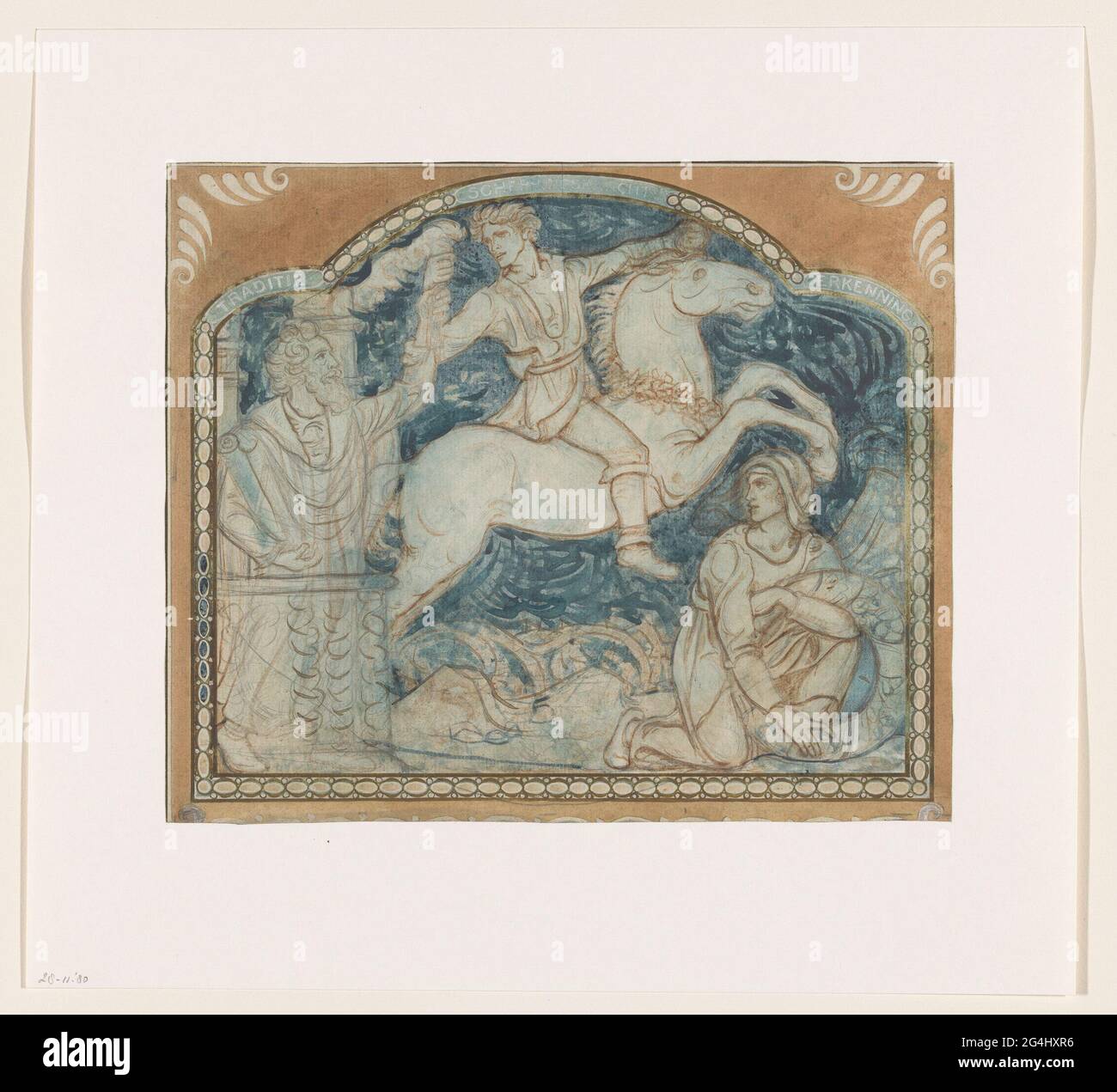 Tradition, creative power and recognition. Design for a painting Stock ...