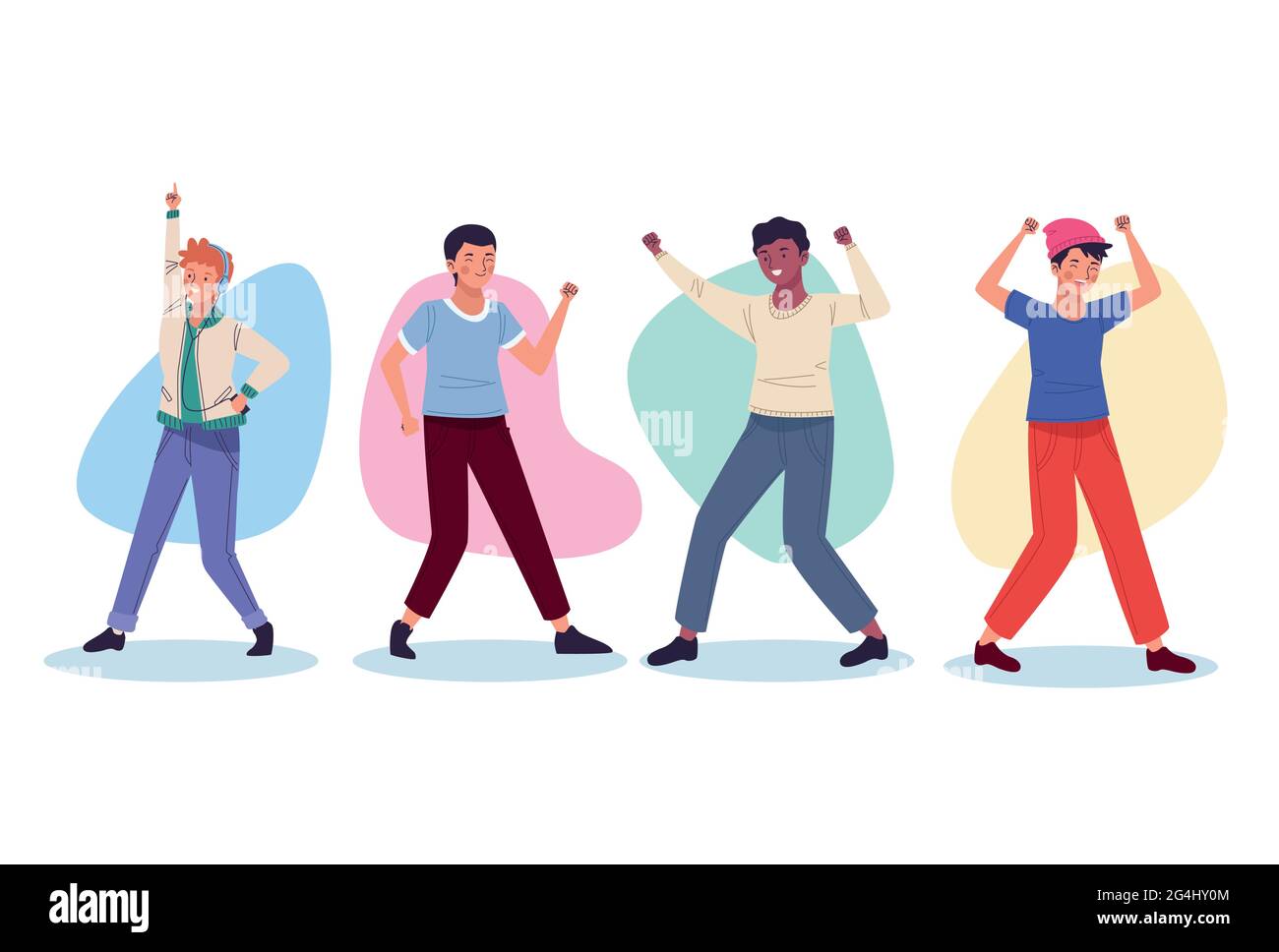 four men dancing Stock Vector Image & Art - Alamy