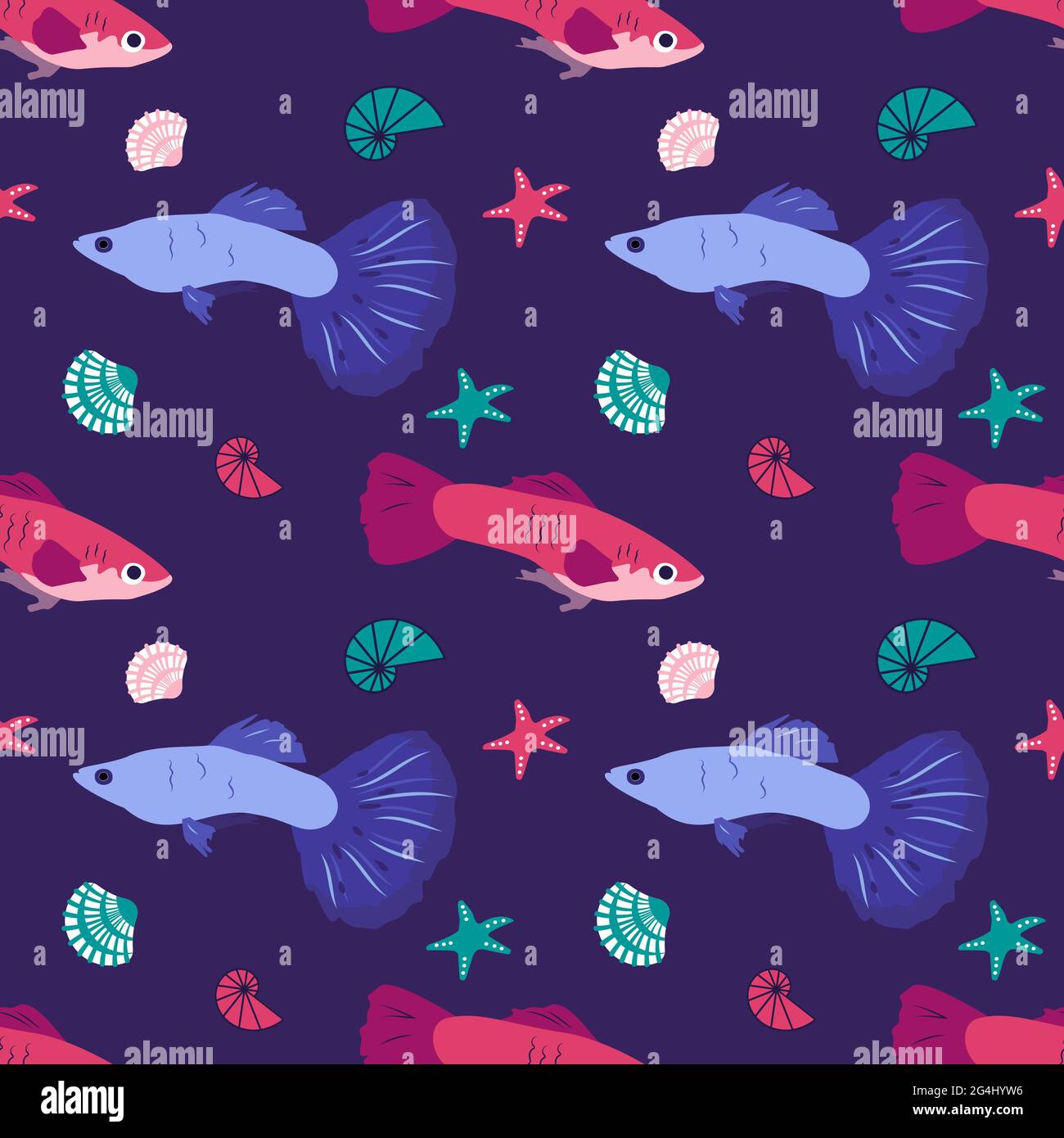 Sea shells pattern design Stock Vector Images - Alamy