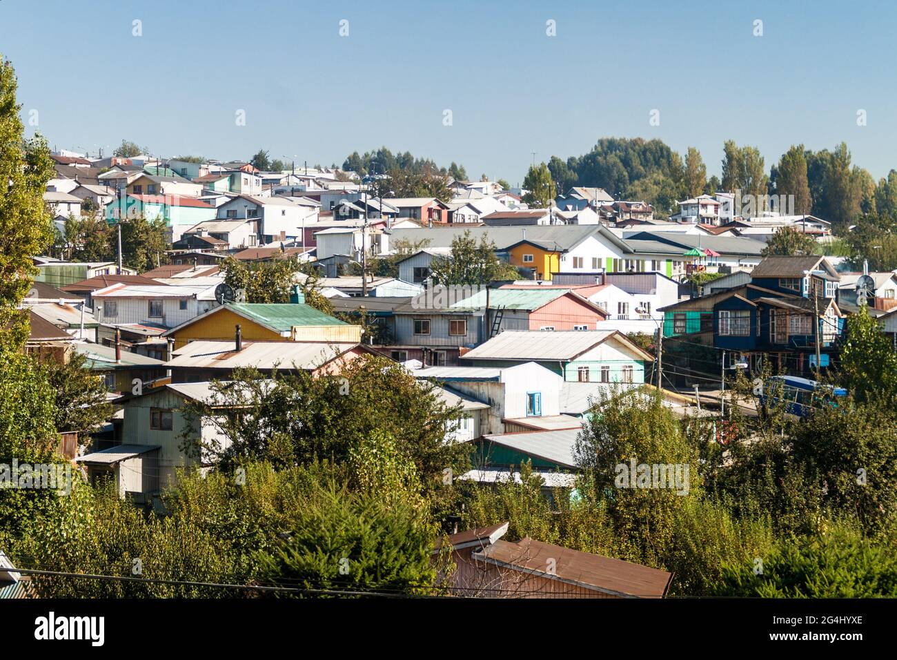 View of Castro town, Chile Stock Photo - Alamy