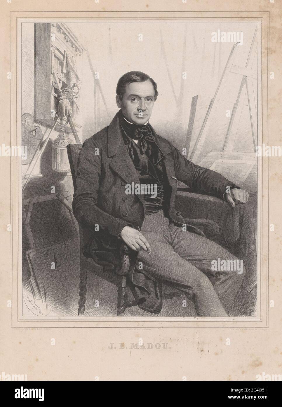 Portrait of Jean Baptiste Madou. Portrait of the artist Jean Baptiste ...