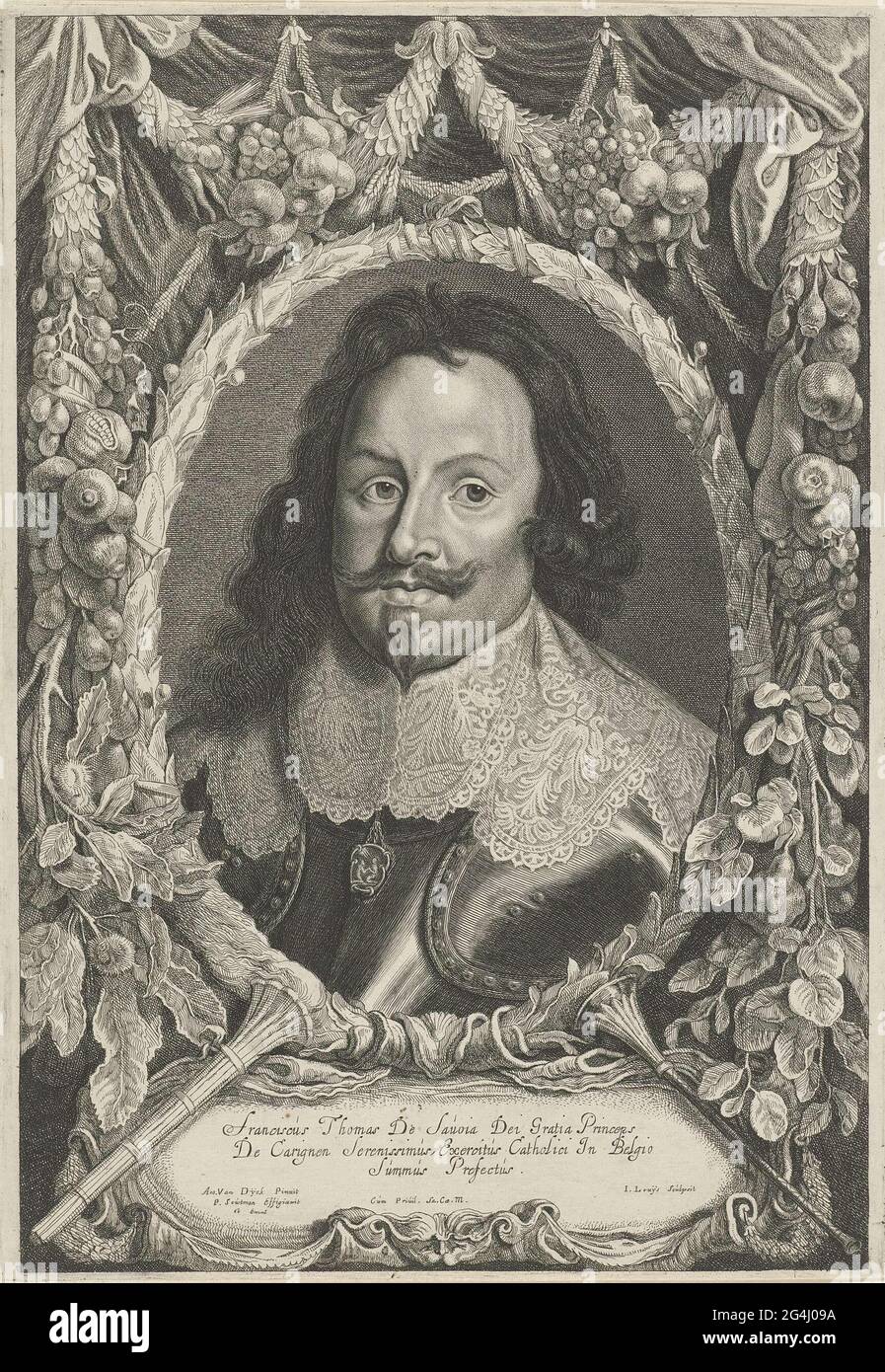 . Portrait of Savoy Tommaso Francesco, Prince of Carignano, Markgraaf ...