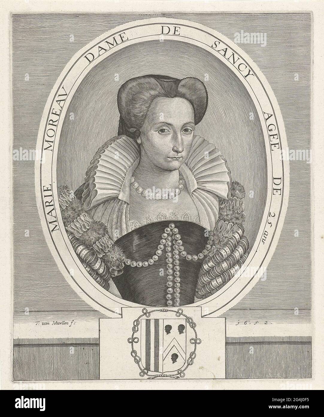 . Portrait of Marie Moreau, Nicolas Harlay wife Sancy, at the age of 25 ...