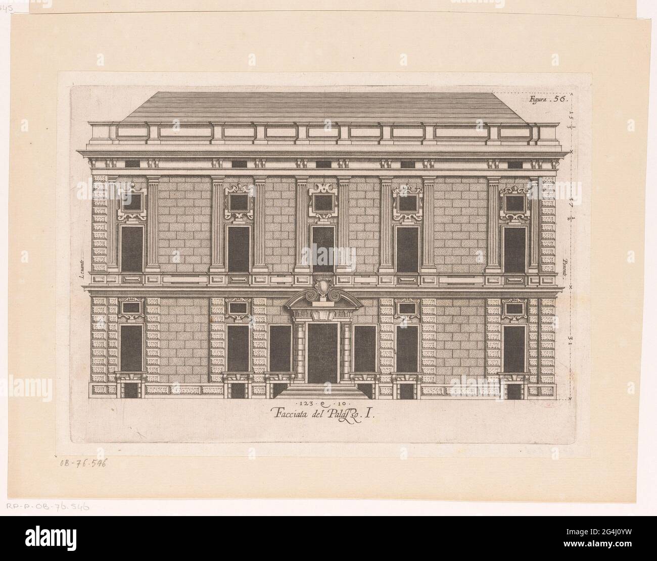Floor Plan of the First Floor of the Palazzo Rostan Ray in Genoa; Third ...