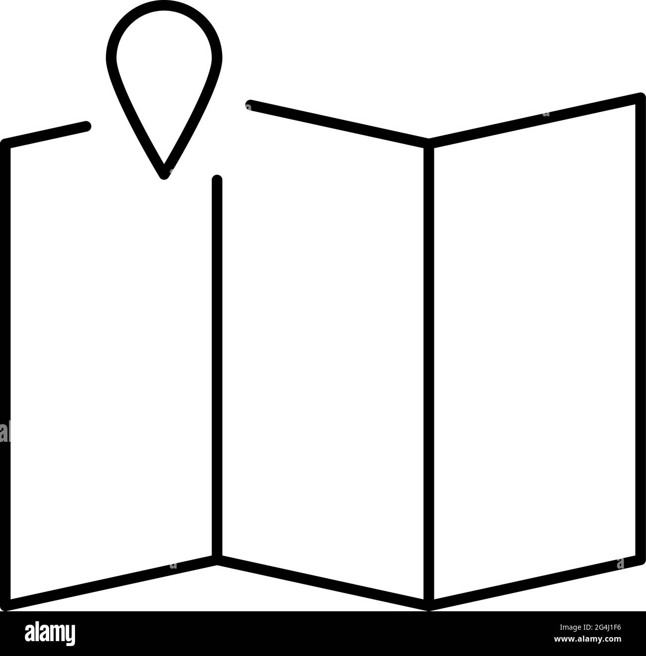 Black folded map icon isolated Cut Out Stock Images & Pictures - Alamy