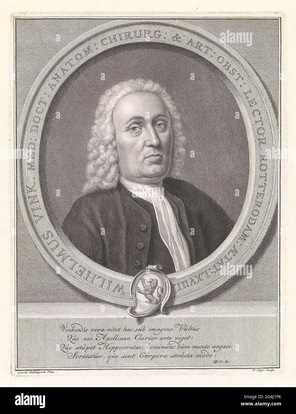 . Portrait of Willem Vink, doctor and lecturer in anatomy, surgery and ...